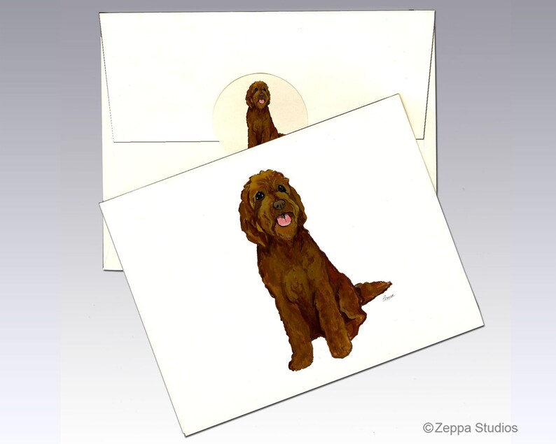 Brown Labradoodle Note Cards, Boxed Note Cards, Personalized Note Cards ...