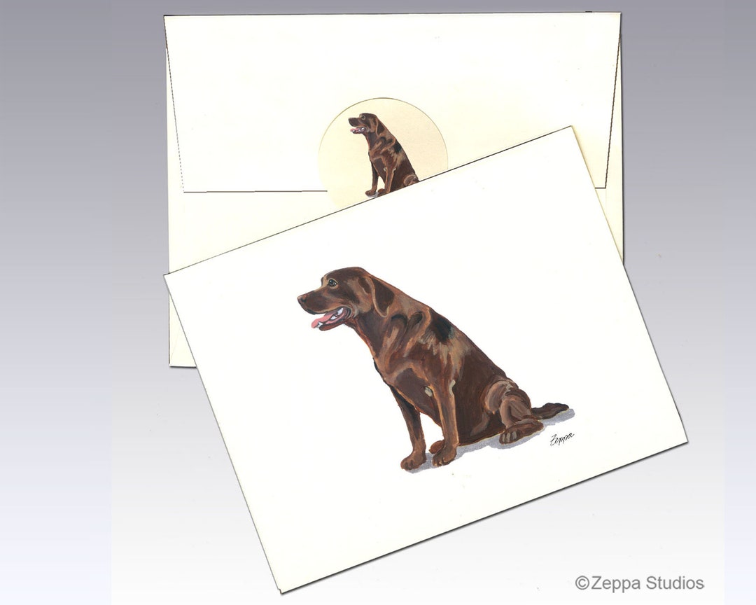 Chocoate Labrador Note Cards, Boxed Note Cards, Personalized Note Cards ...