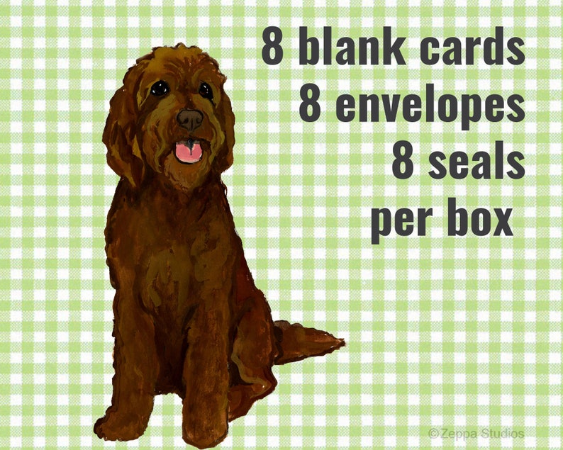 Brown Labradoodle Note Cards, Boxed Note Cards, Personalized Note Cards ...