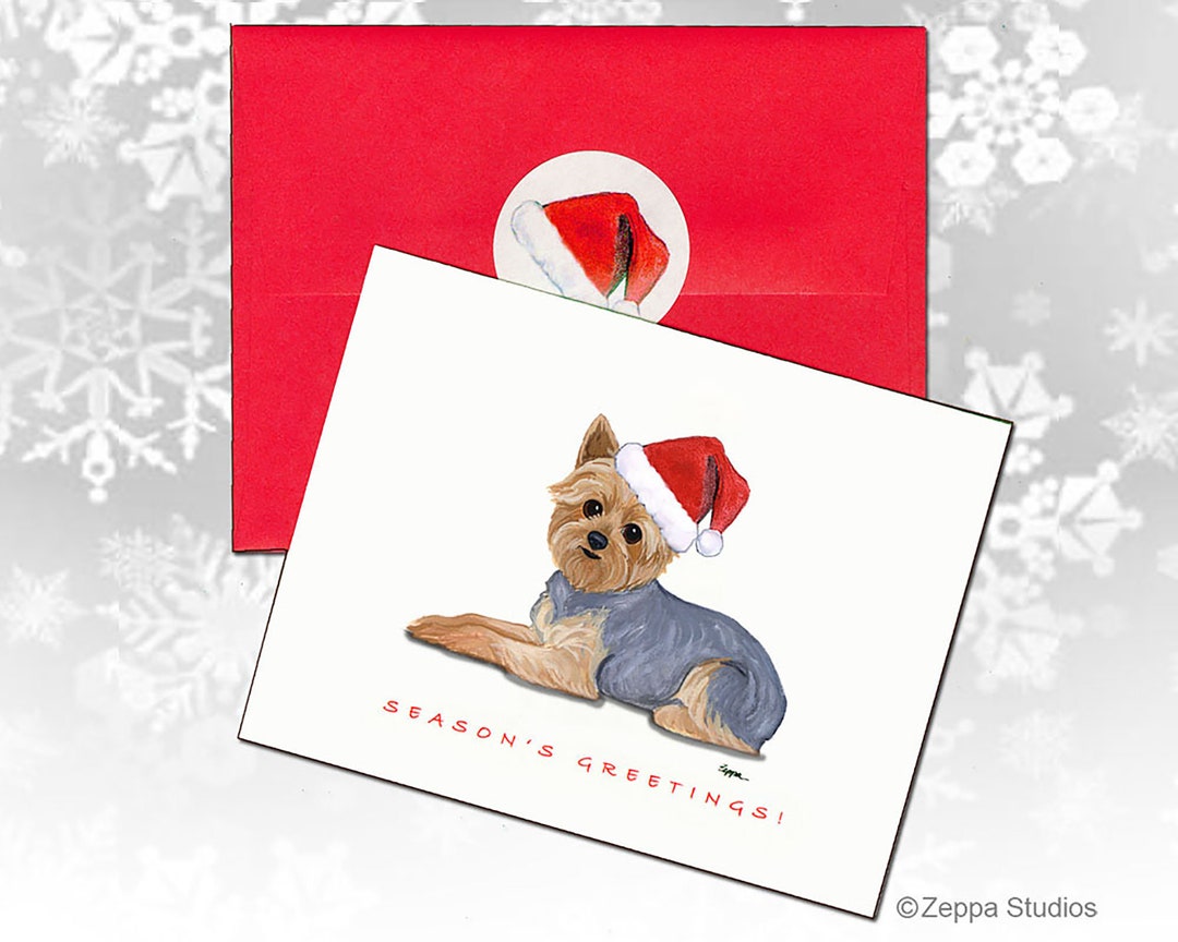 Yorkshire Terrier Christmas Cards, Boxed Christmas Cards, Personalized ...