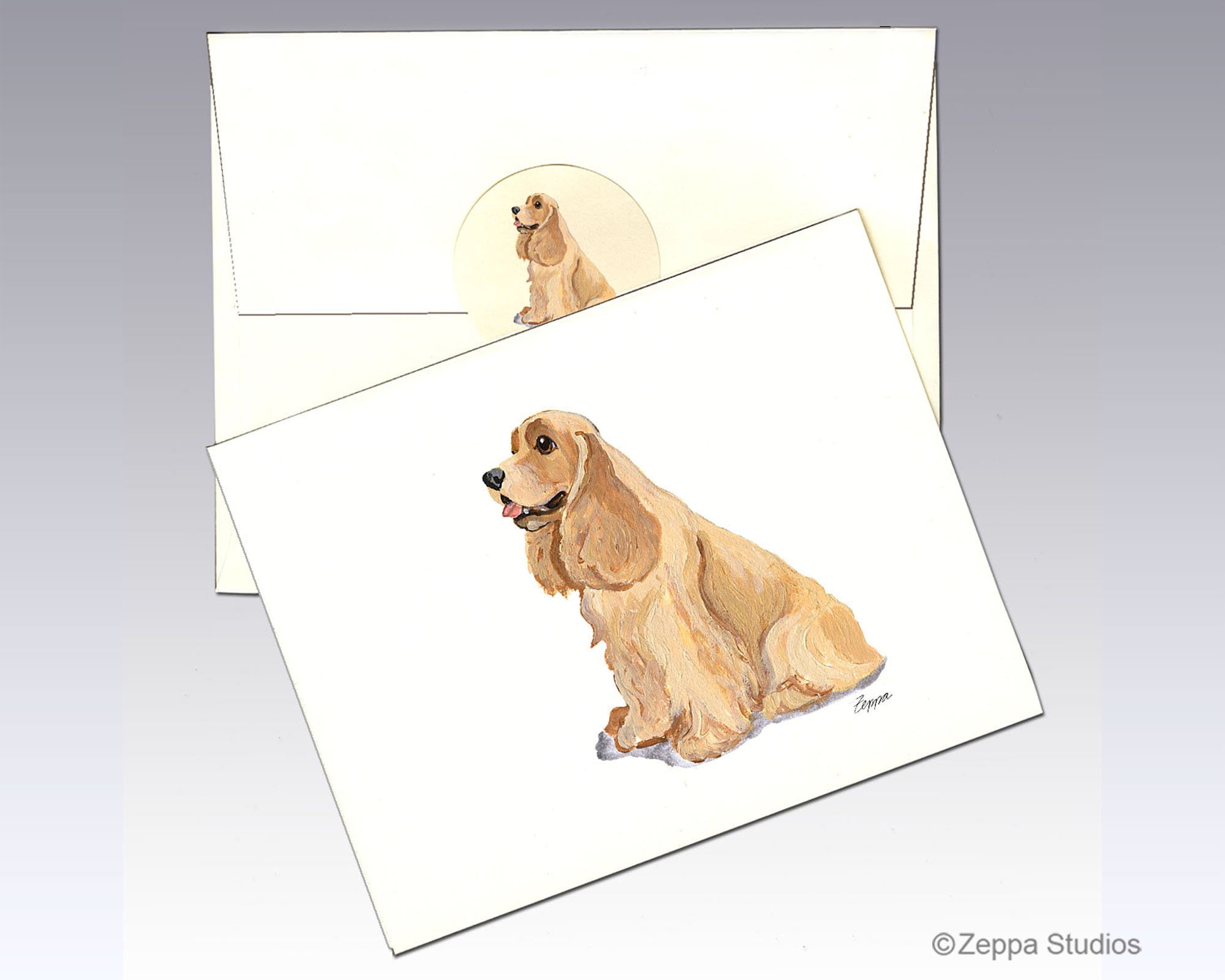 Black and White Cocker Spaniel Note Cards, Boxed Note Cards, Personalized Note Cards - Etsy