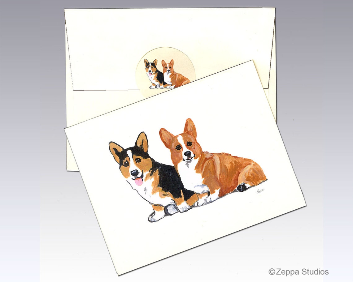 Welsh Corgi Note Cards Boxed Note Cards Personalized Note - Etsy