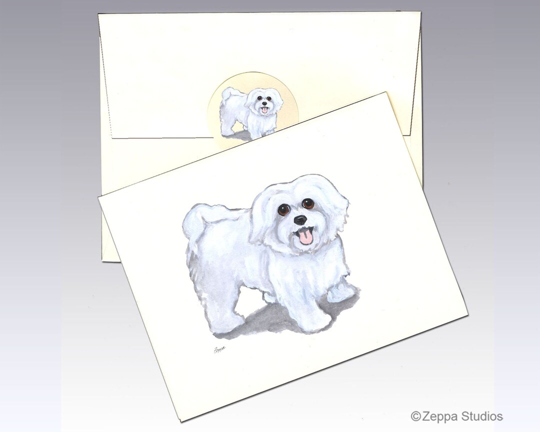 Maltese Note Cards, Box of 8, Personalized Cards - Etsy