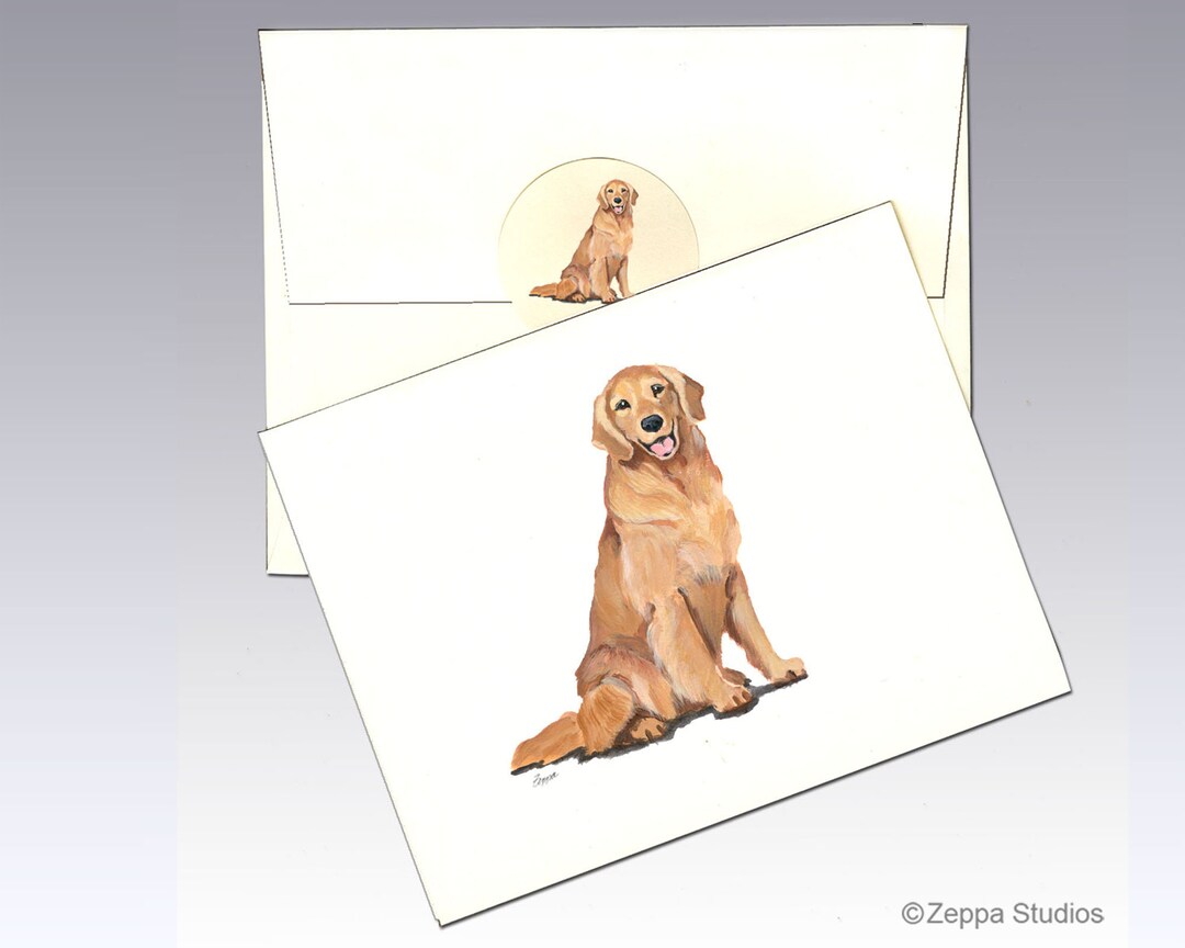 Golden Retriever Note Cards, Boxed Note Cards, Personalized Note Cards ...