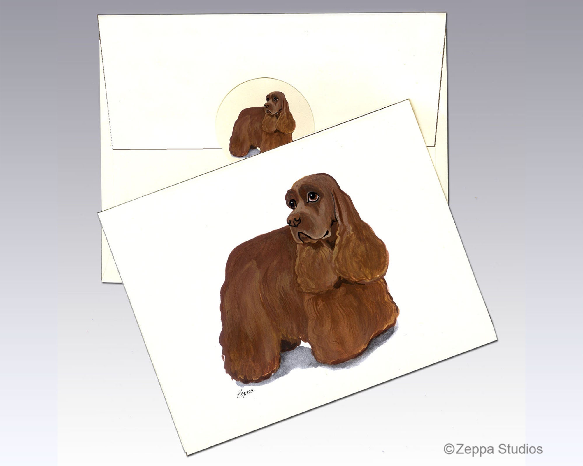 Black and White Cocker Spaniel Note Cards, Boxed Note Cards ...
