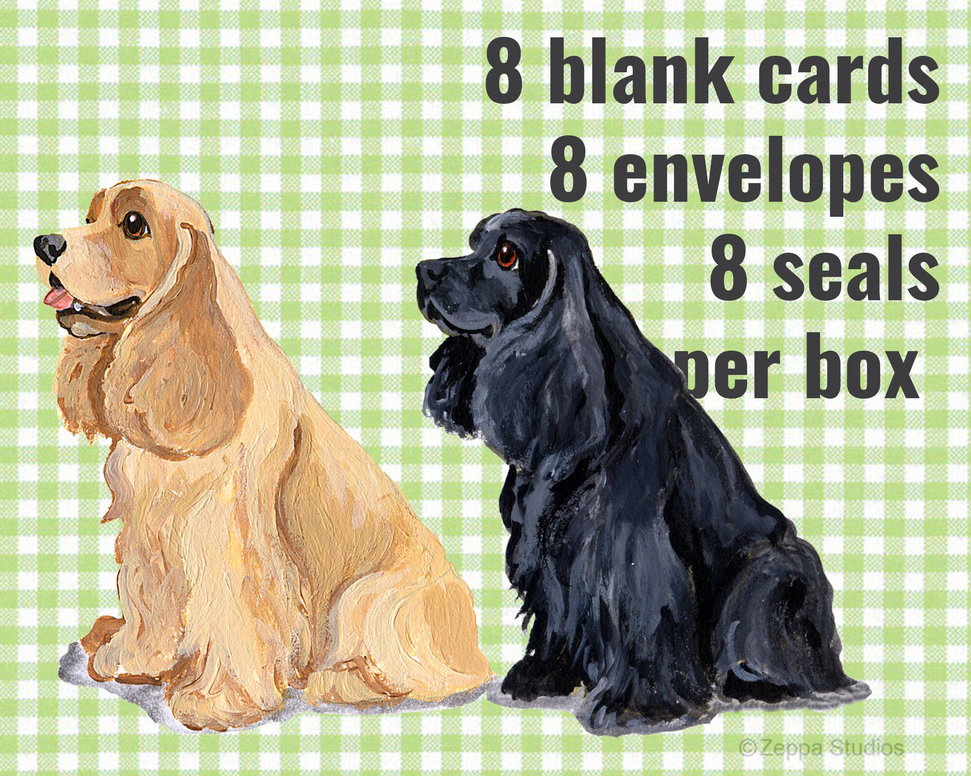 Black and White Cocker Spaniel Note Cards, Boxed Note Cards, Personalized Note Cards - Etsy