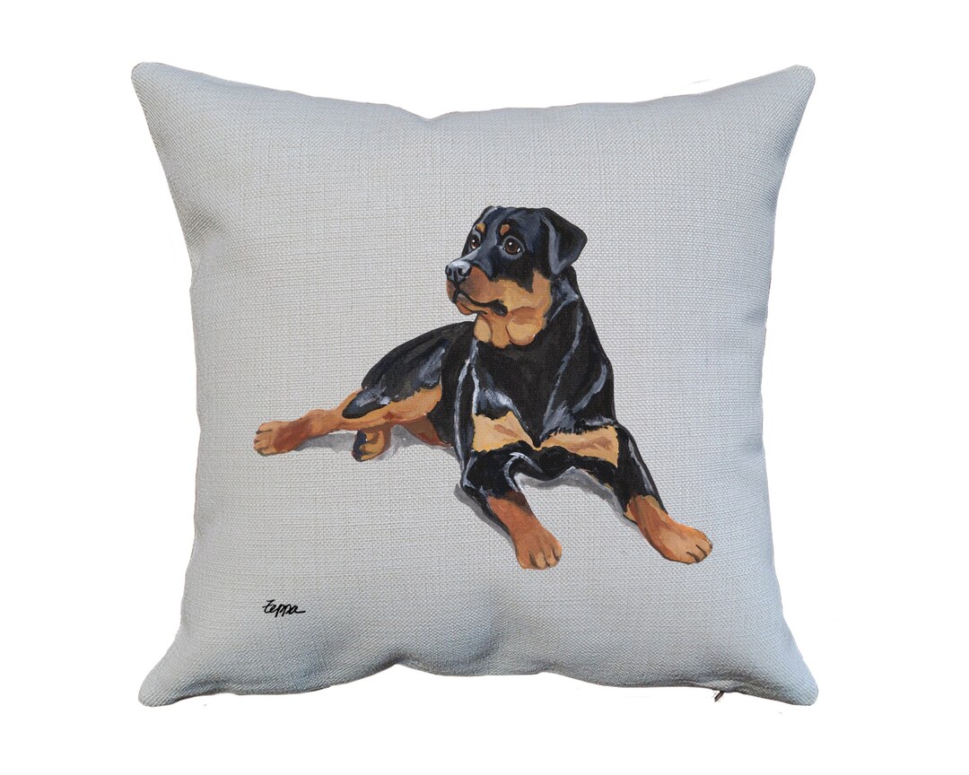 Rottweiler Throw Pillow, Decorative Pillow, Cute Dog Accent Pillow - Etsy