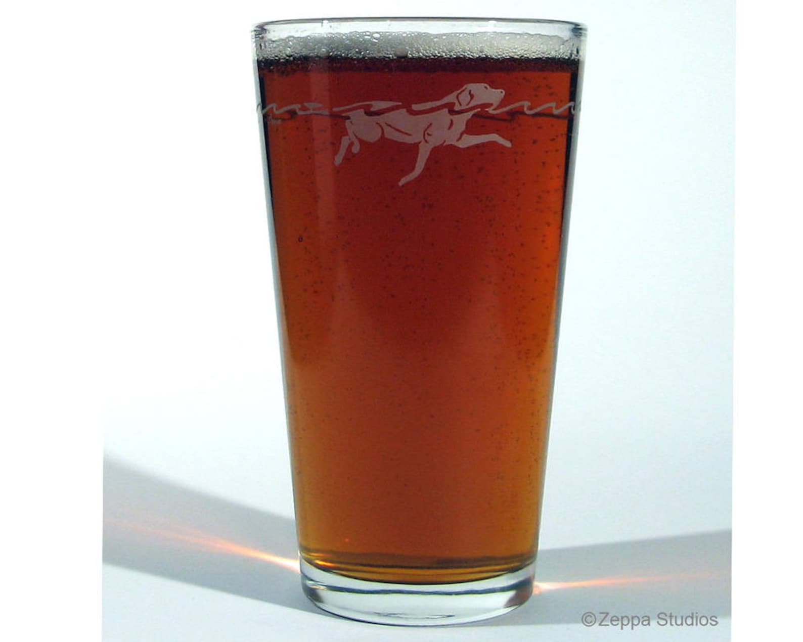 Swimming Dog Pint Glass, Pub Glass, Beer Glass, Great Dog Lover and ...