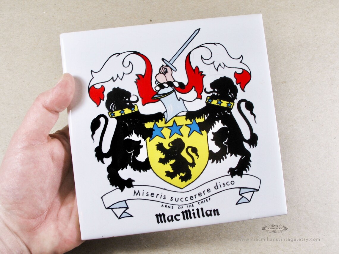 Vintage Macmillan Clan Achievement of Arms Heraldic Decorative - Etsy
