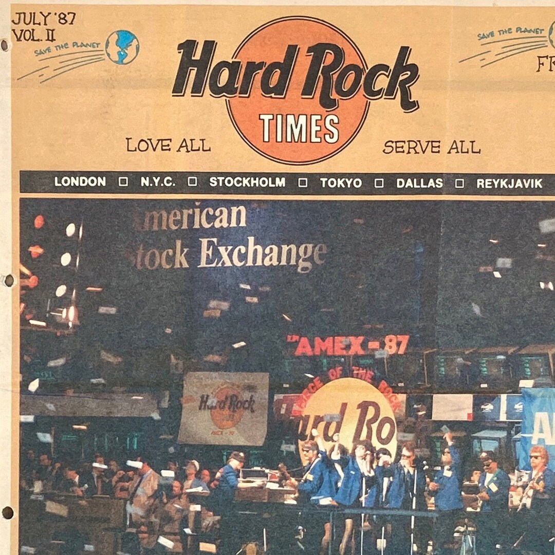 1987 Hard Rock Times Magazine Vol 2, London England, Hard Rock Cafe ...