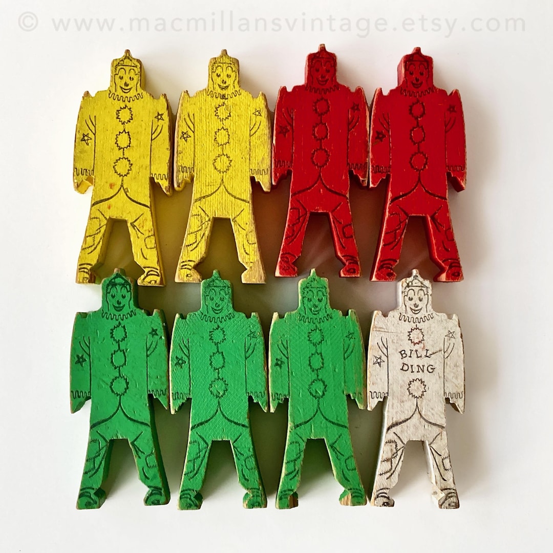 Vintage Bill Ding 1960-70s Wooden Childs Toy 8 Pc Set of Stackable ...