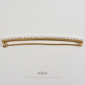 Antique 14k Gold Bar Pin With Row of 25 Genuine Pearls by | Etsy