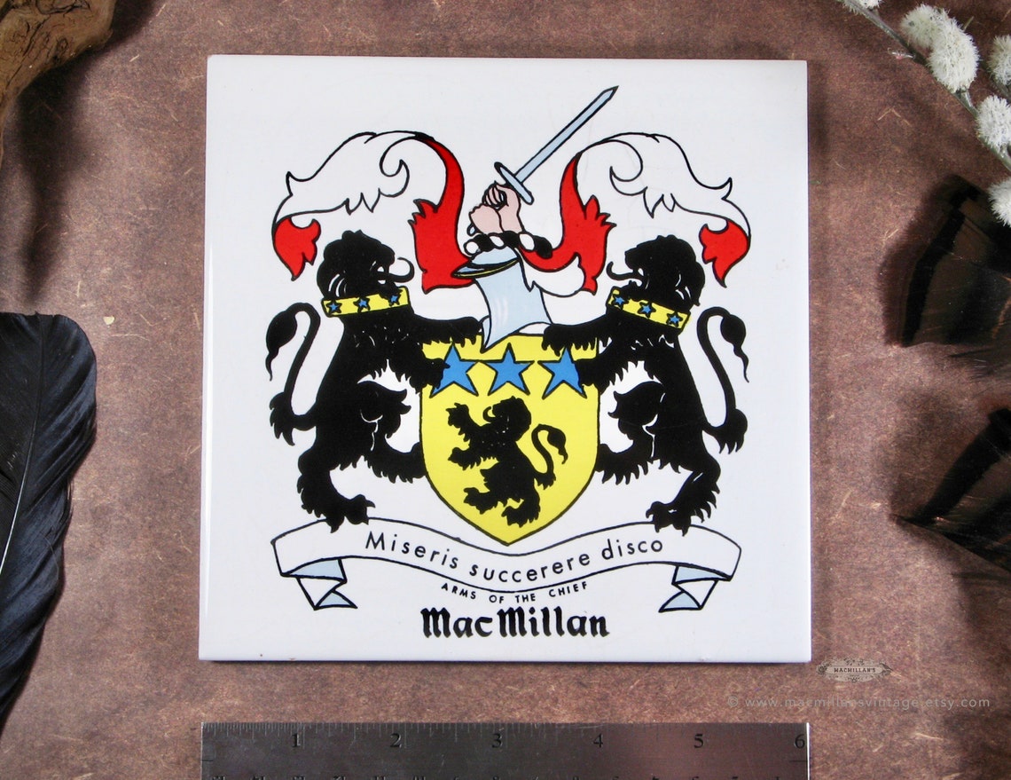Vintage Macmillan Clan Achievement of Arms Heraldic Decorative - Etsy