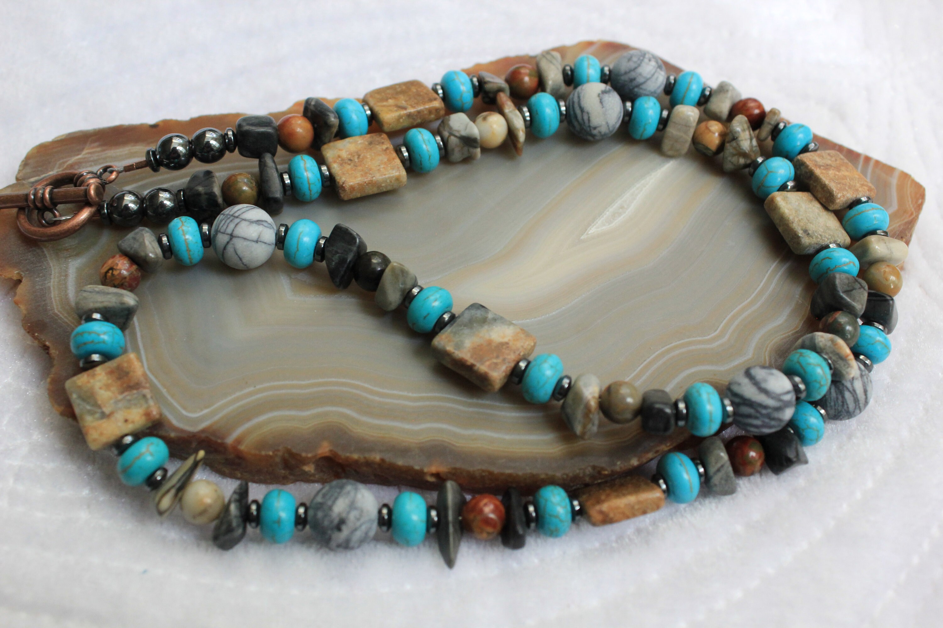 Spider Web Jasper Red Creek Jasper Necklace Cherry Creek - Etsy UK