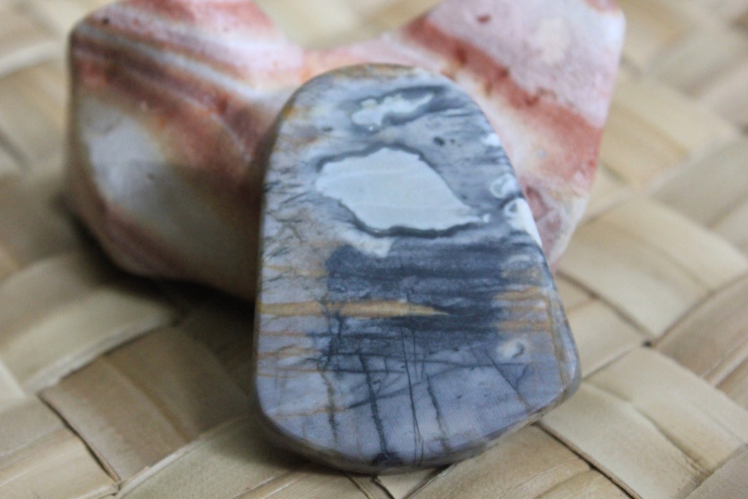 Utah Picasso Marble Natural Large Chunky Cabochon 2 3/8" X 1 3/4" Wire ...