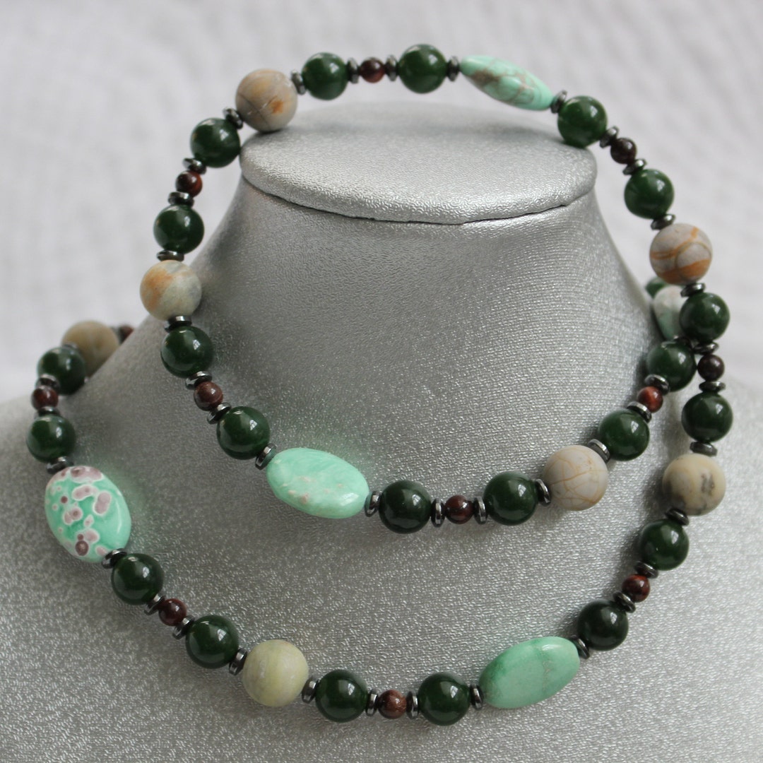 23 Inches Necklace Tiger Eye Necklace Utah Varascite Necklace Utah ...