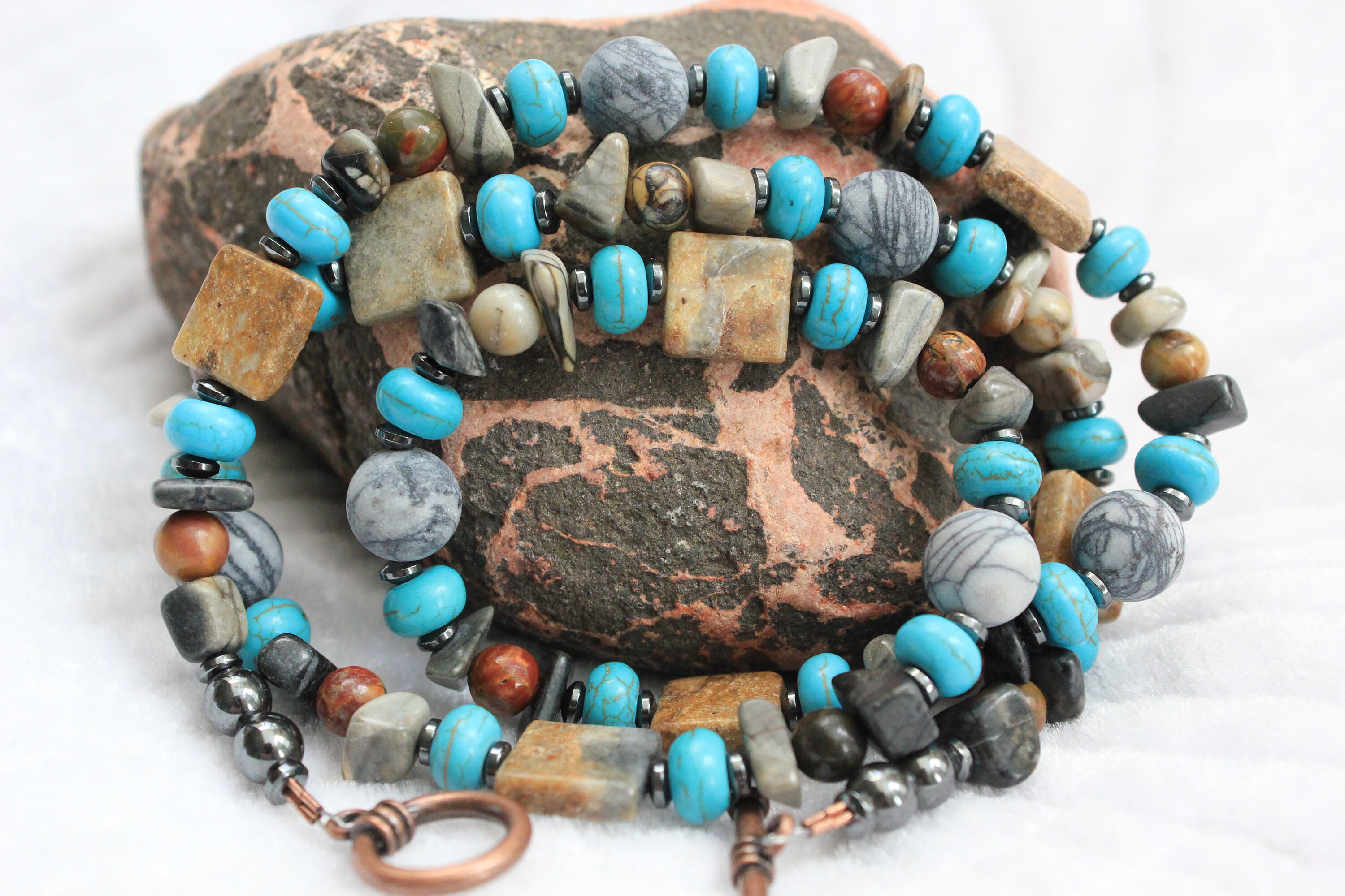 Spider Web Jasper Red Creek Jasper Necklace Cherry Creek - Etsy UK