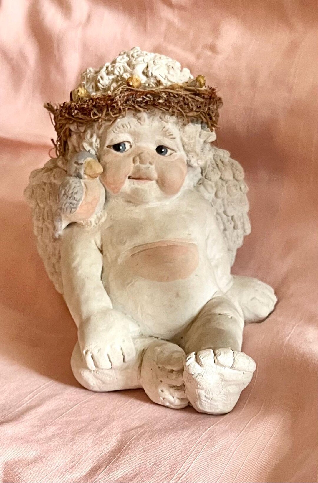 Vintage Retired Dreamsicles Cherub Angel Blue Bird on My Shoulder 1991 ...