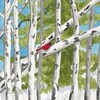 Red Cardinal Bird Original Watercolor Note Card, 4.25x5.5 Blank Inside ...