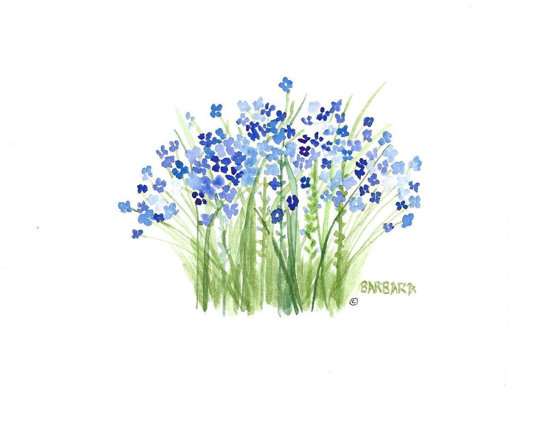 Note Cards, Blue Flowers, Handmade Notecards - No. 1893 Pretty Blues - Etsy