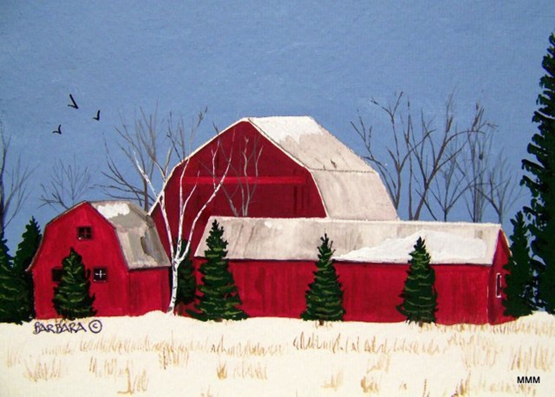 Barns, Barn Painting, Barn Note Cards, Handmade Note Cards No. 436 Back ...