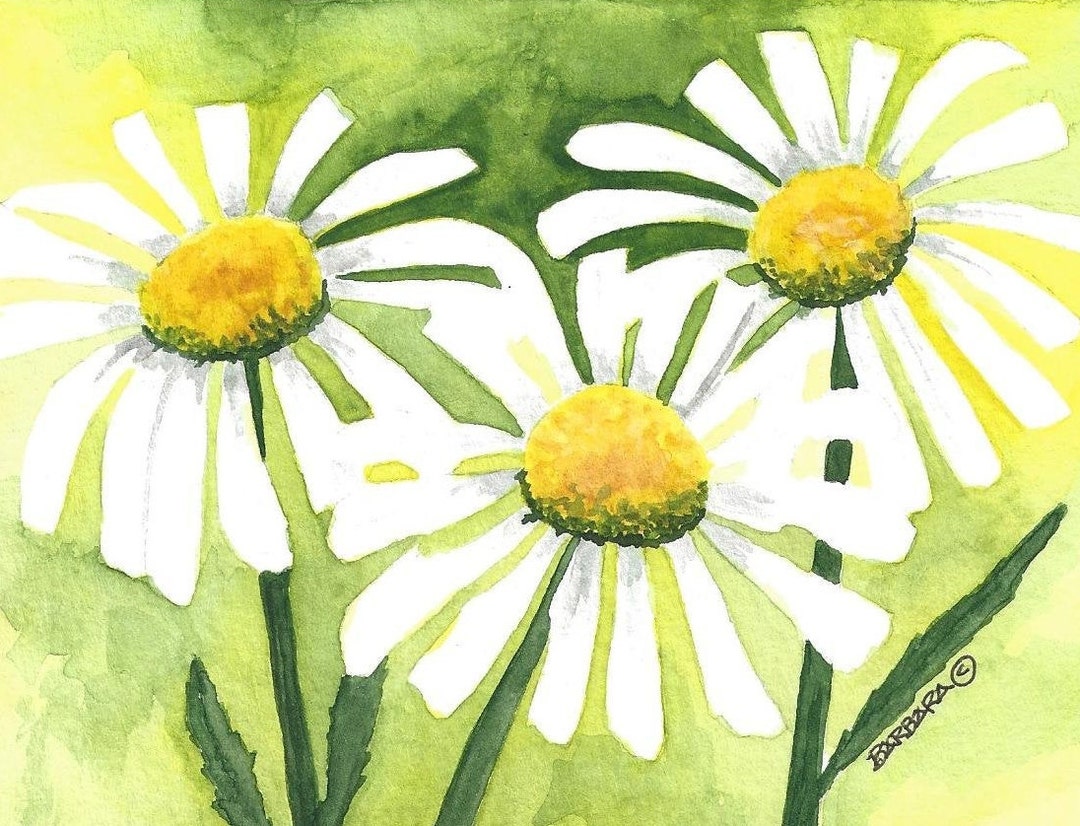 Handmade Daisy Note Cards: Watercolor Summer Flowers No. 1184 ‘daisies ...
