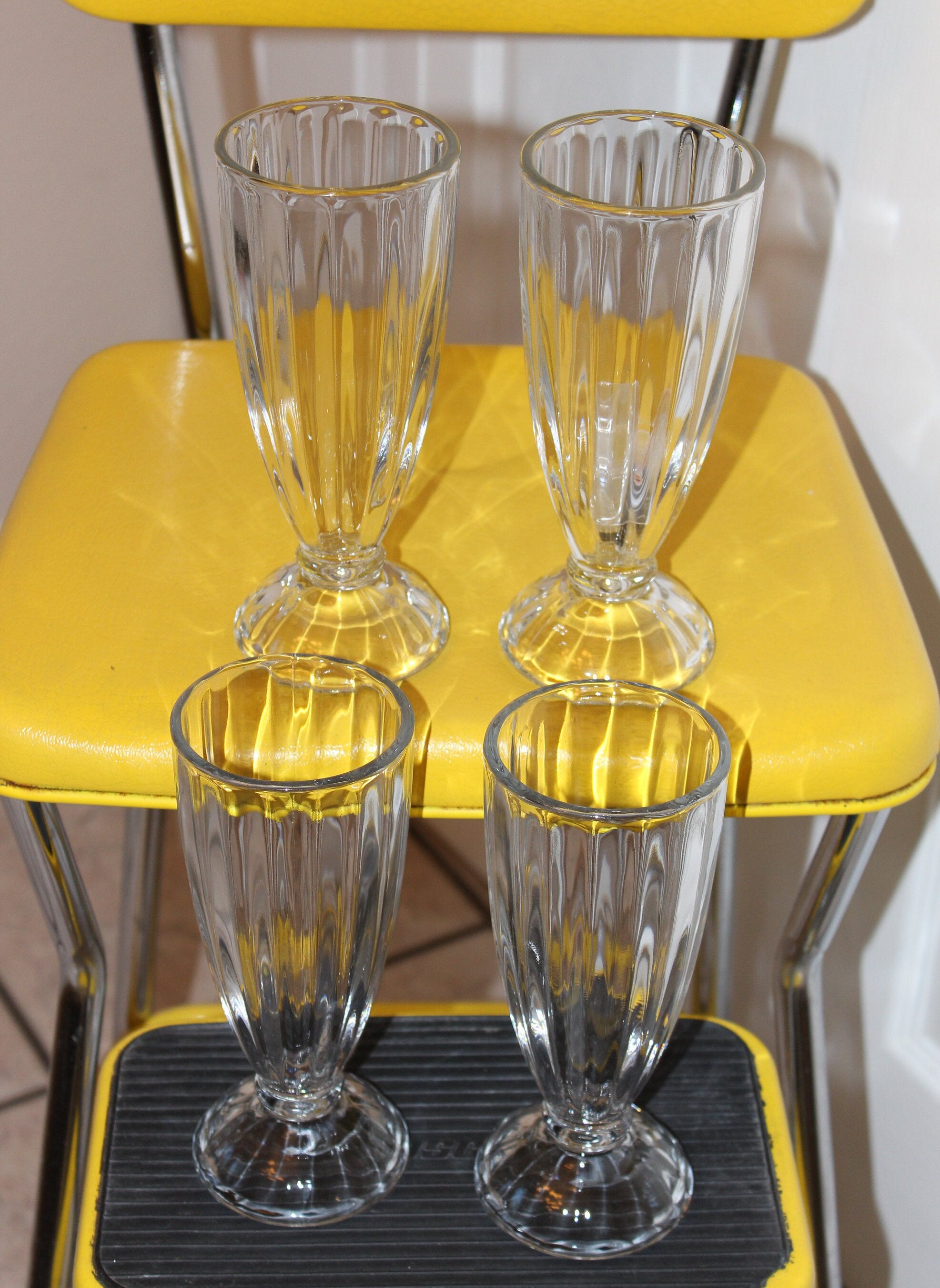 Vintage Milkshake Root Beer Float Glasses Heavy Weight 1960's, Soda ...