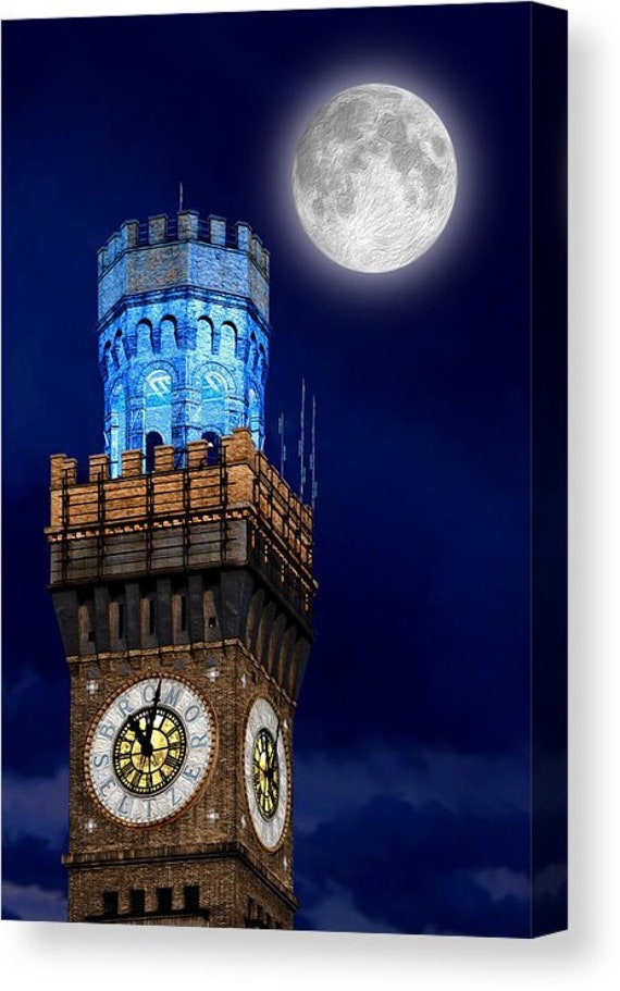 1102 Baltimore's Bromo Seltzer Tower in Moonlight | Etsy