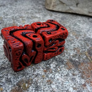 New D6 Snake Dice, Hand Made Stone Cast, Red Colored Dice - Etsy