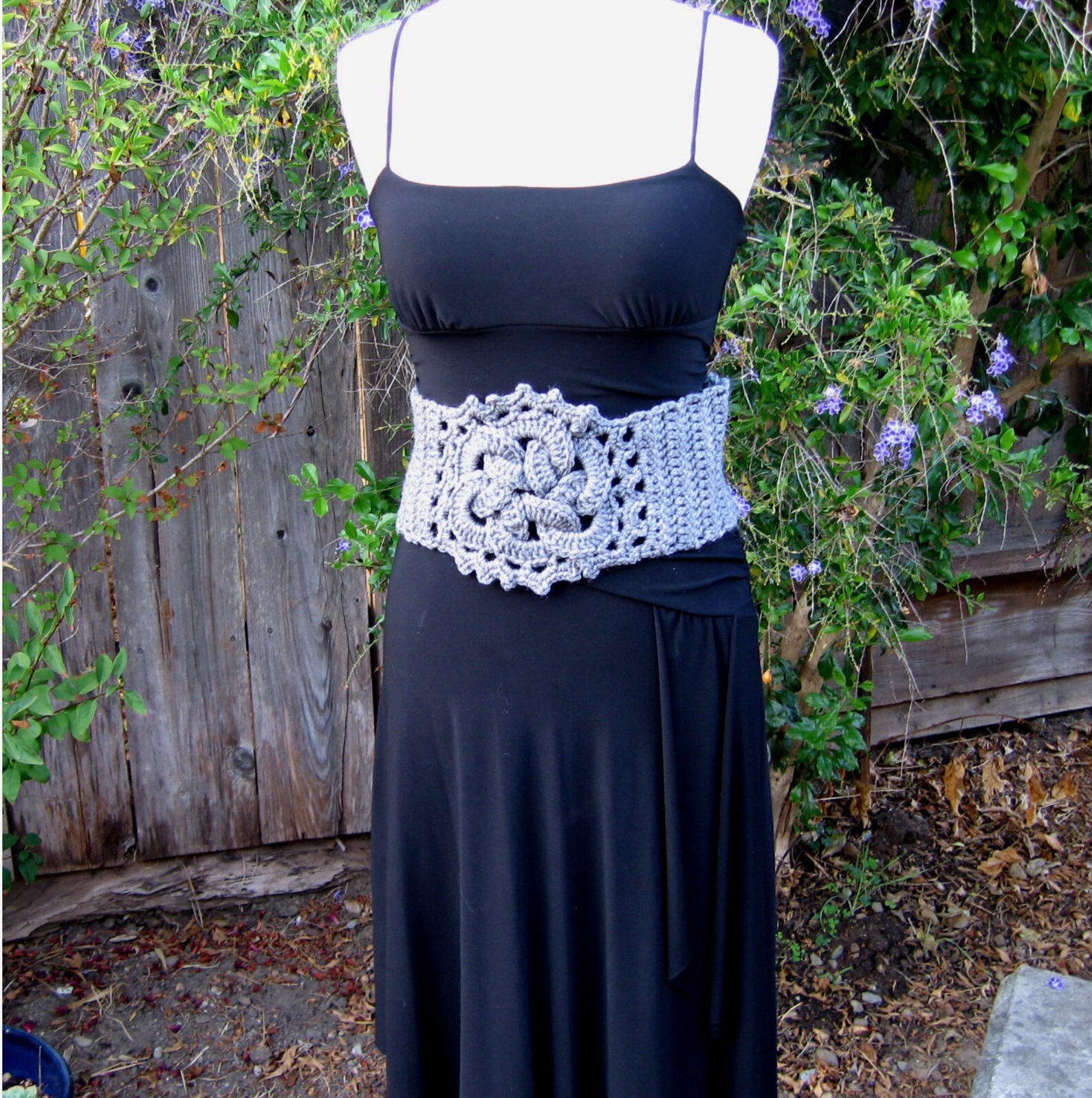 Crochet Heather Grey Belt, Unique Bohemian Accessory, Crochet Lace up ...