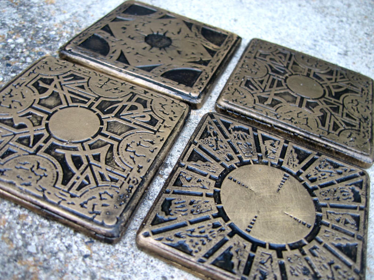 Gold Edition Hellraiser Puzzle Box Coasters Set of 4, Hellraiser Lament ...