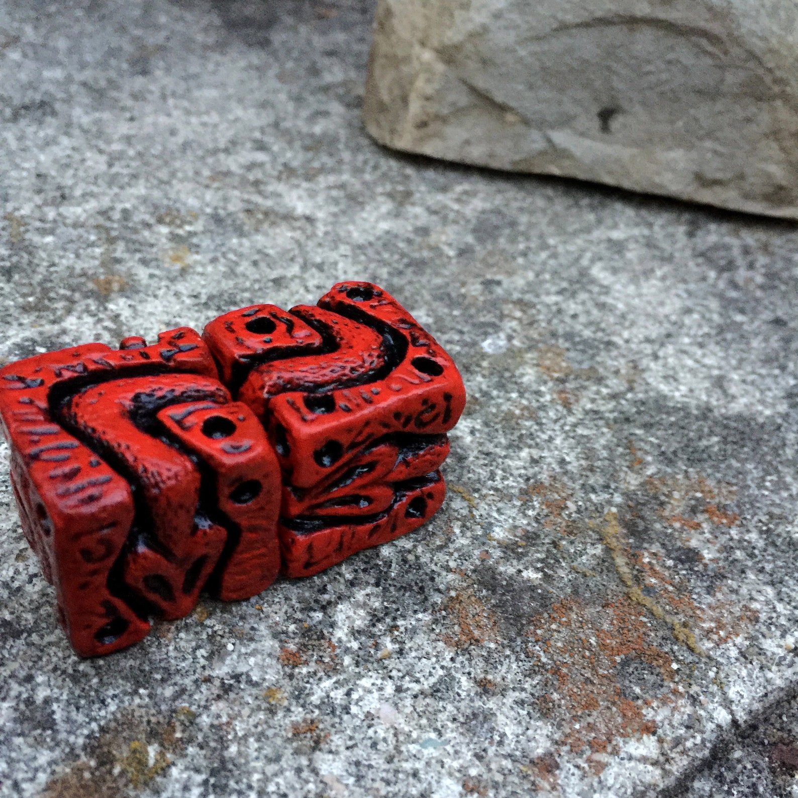 New D6 Snake Dice, Hand Made Stone Cast, Red Colored Dice - Etsy