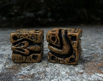 New D6 Snake Dice, Hand Made Stone Cast, Red Colored Dice - Etsy