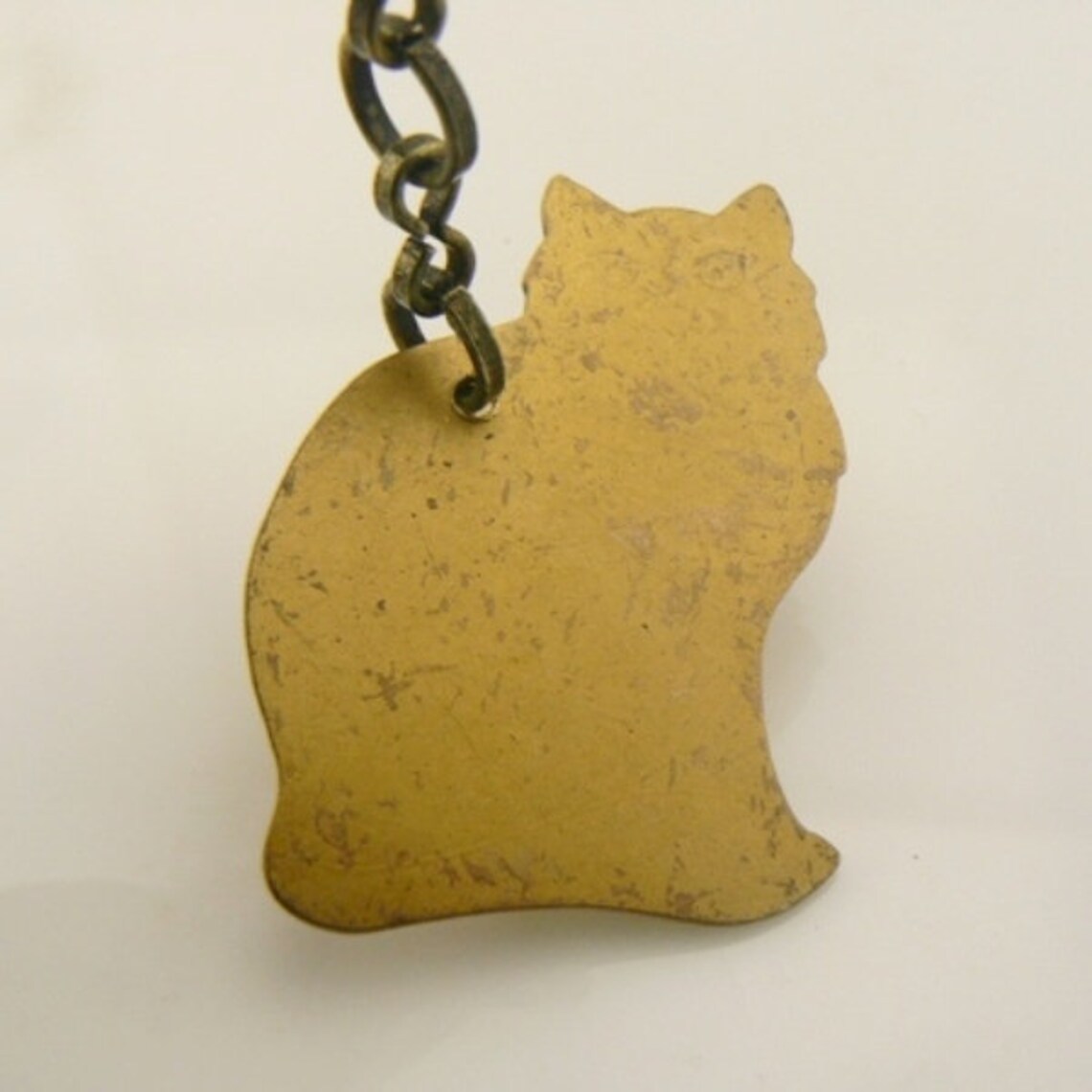 Vintage Brass Sitting Cat Key Chain Choose Finish - Etsy UK