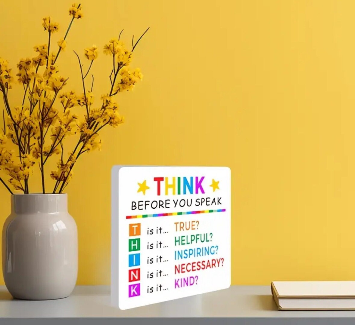 Think Before You Speak Sign, Counseling Office Decor, Think Before You ...