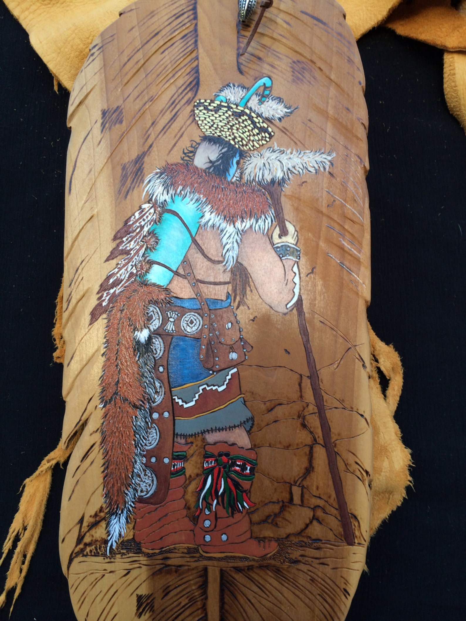 24 Etched Wood Carving of Hopi Indian - Etsy