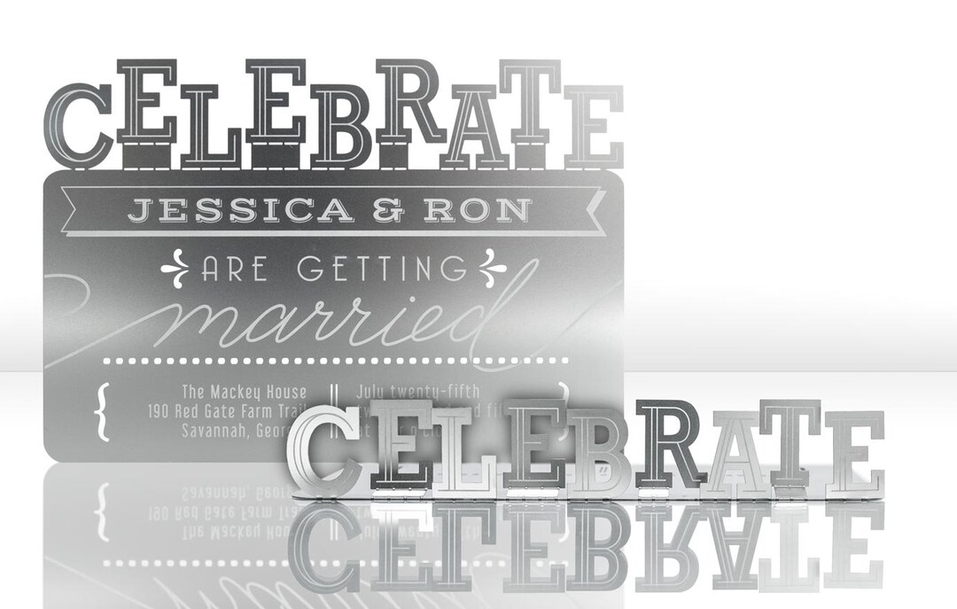 Metal Wedding Invitation, Celebrate: Stainless Steel Invite Doubles as ...