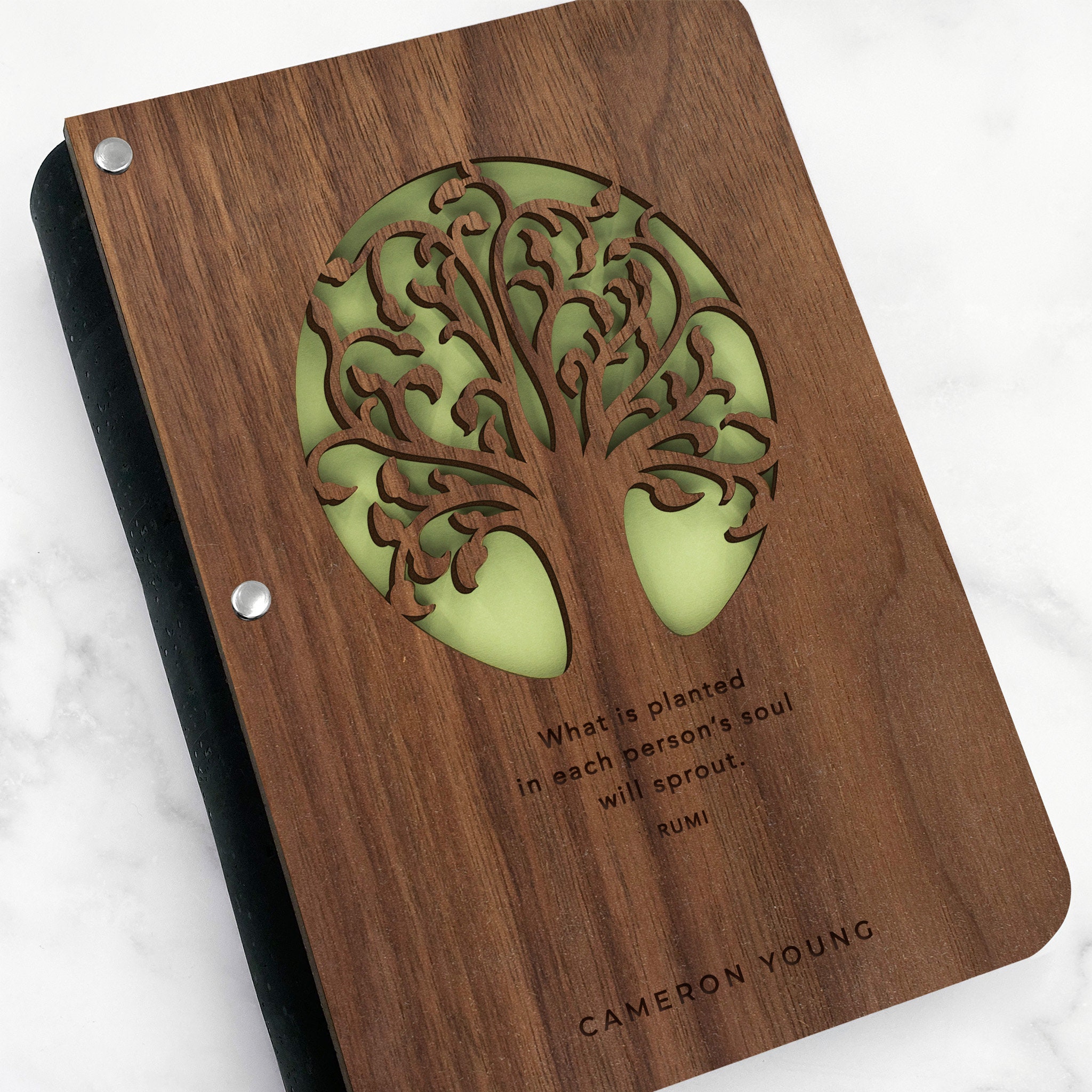 Personalized Wood Notebook Tree of Life Laser Cut Wood | Etsy