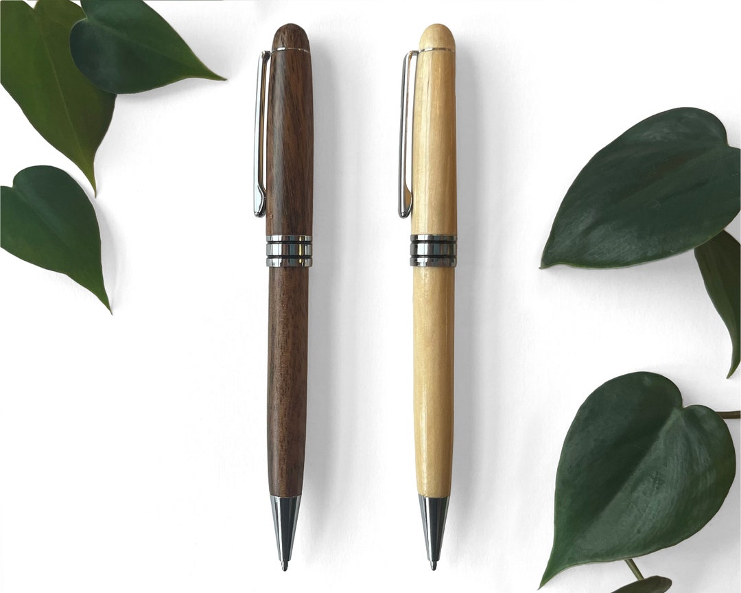 Wood Pen Made From Walnut or Maple, Black Ink Ball Point Pens, Gift for ...