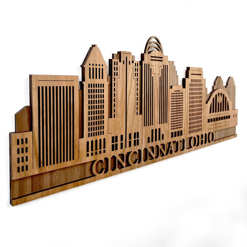 Cincinnati Skyline Wall Decor, City of Cincinnati Ohio Laser Cut Wood ...