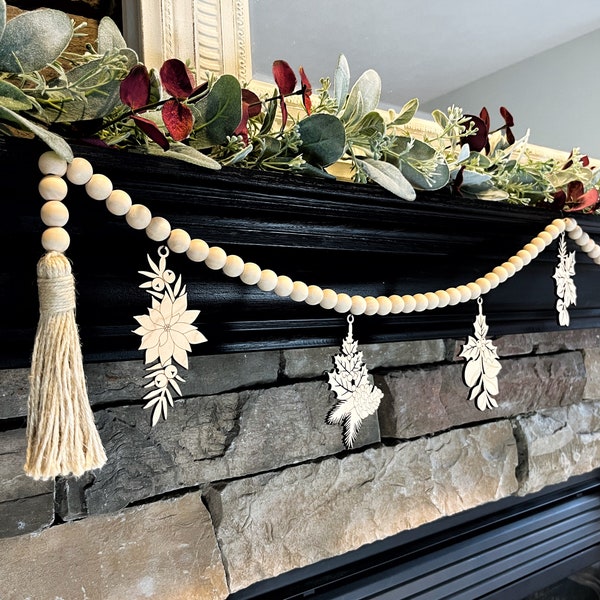 Natural Winter Mantel Garland - Etsy