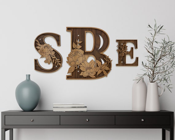 Custom Wood Letters and Numbers for Wall Floral Design Make - Etsy