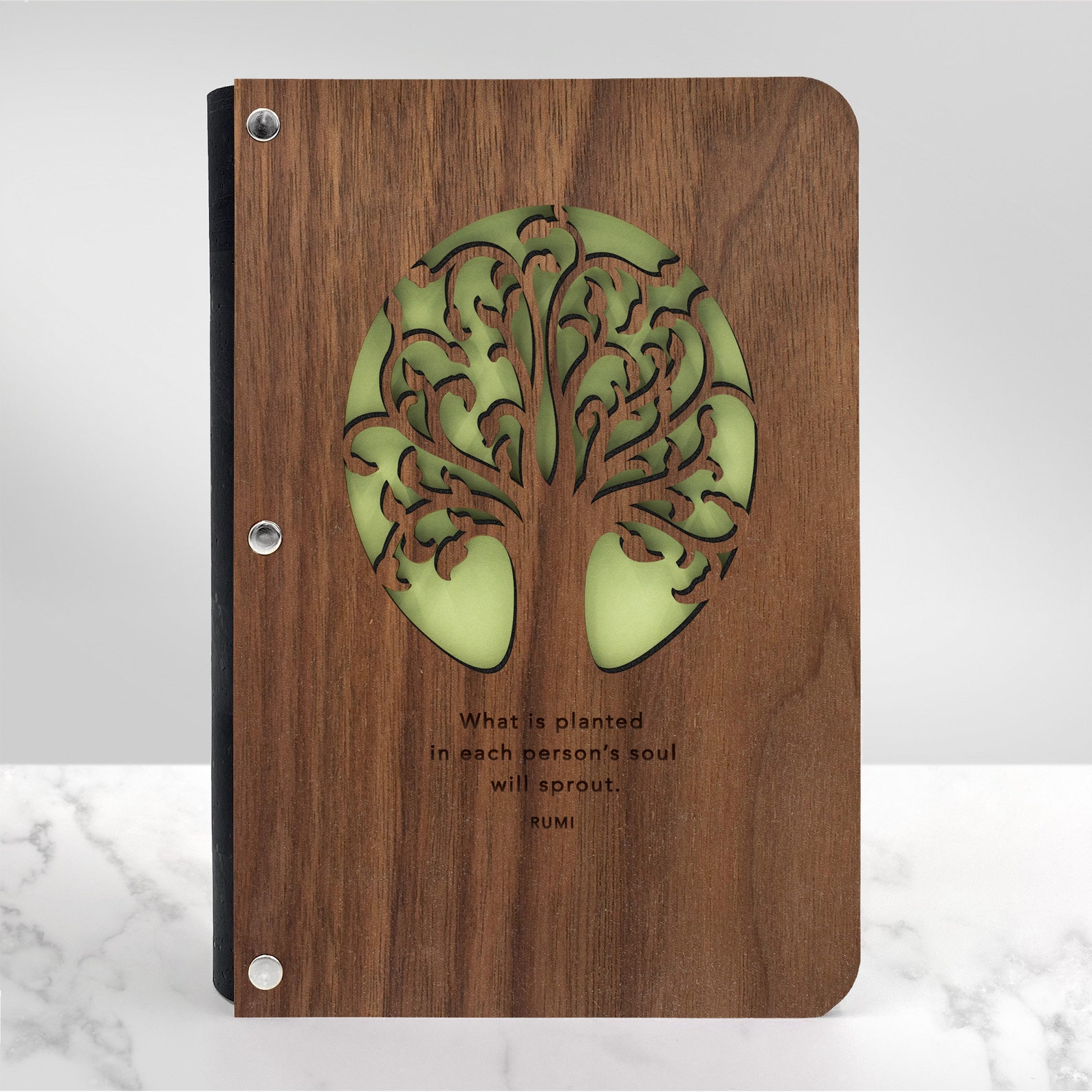 Personalized Wood Notebook Tree of Life Laser Cut Wood - Etsy