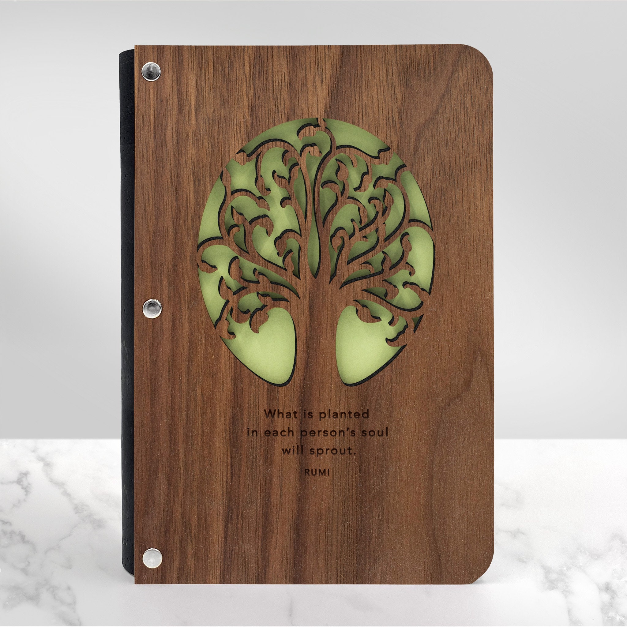 Personalized Wood Notebook Tree of Life Laser Cut Wood | Etsy