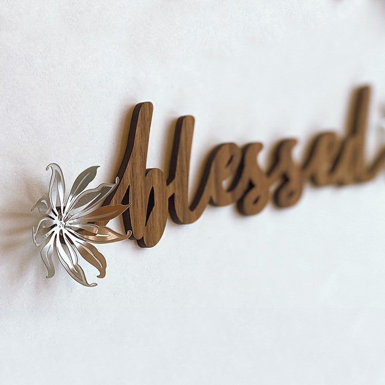 Grateful Thankful Blessed Word Art Home Decor Home Decor - Etsy