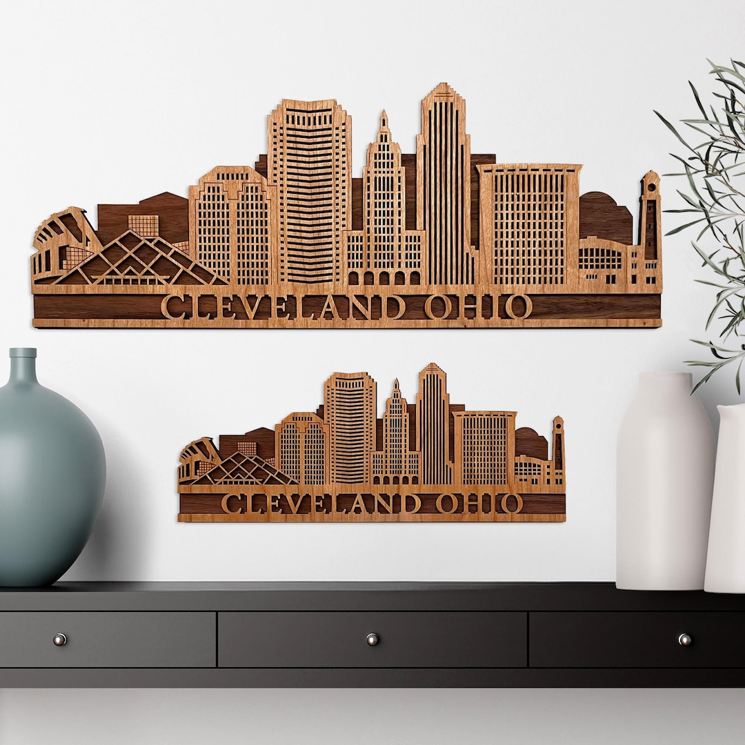 Cleveland Skyline Wall Decor, City of Cleveland Ohio Laser Cut Wood ...