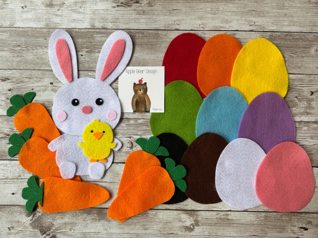 Children Felt Song Set: Easter Bunny Easter Eggs Hiding Game Songs - Etsy