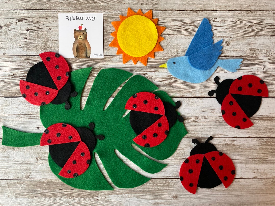 Children Felt Board Story Song Rhyme Set: Five Little Ladybugs - Etsy