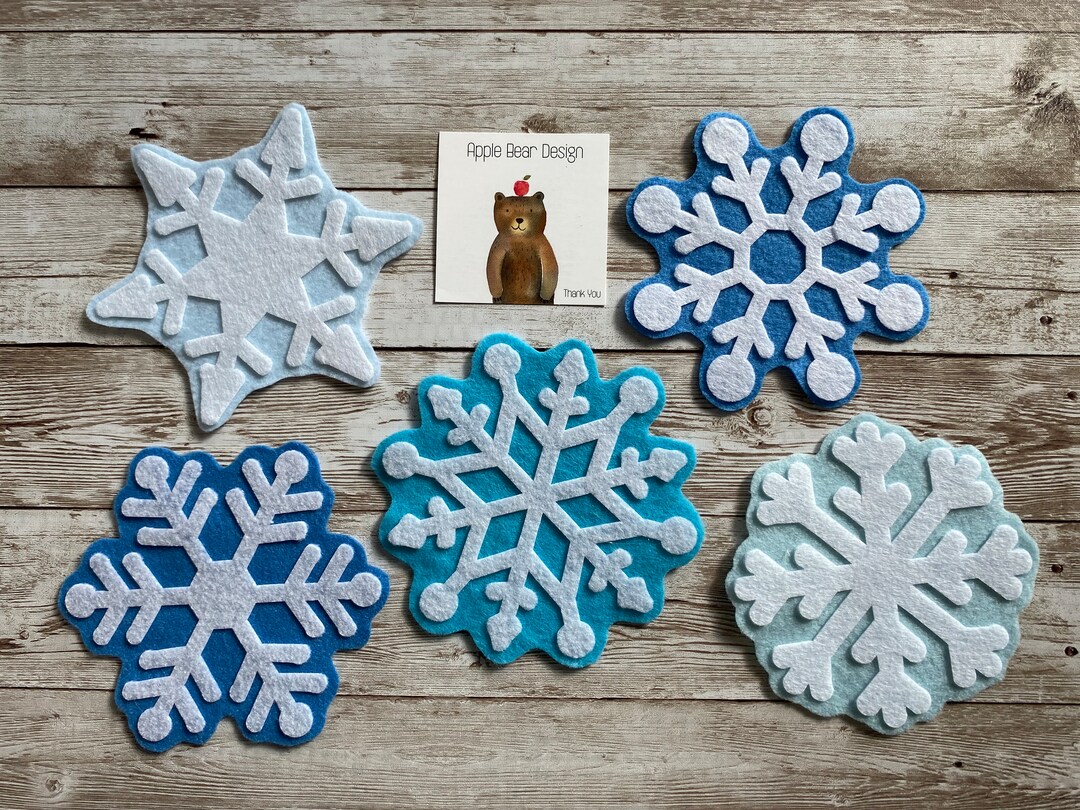 Children Felt Board Story Song: Five Little Snowflakes (2 Rhymes) - Etsy