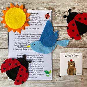Children Felt Board Story Song Rhyme Set: Five Little Ladybugs - Etsy